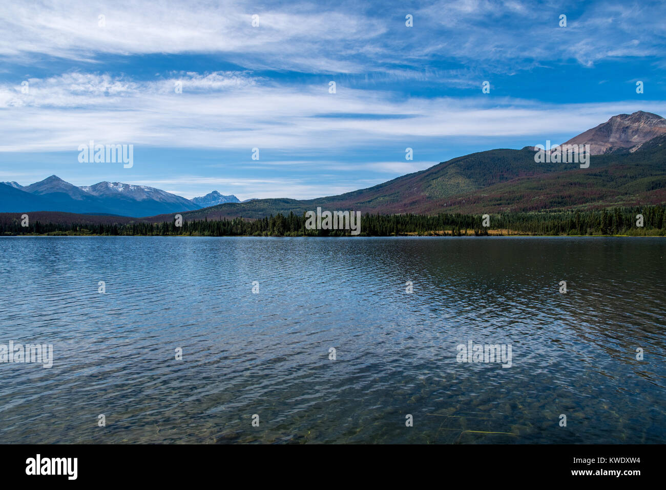 Lake in Alberta mountains Stock Photo - Alamy