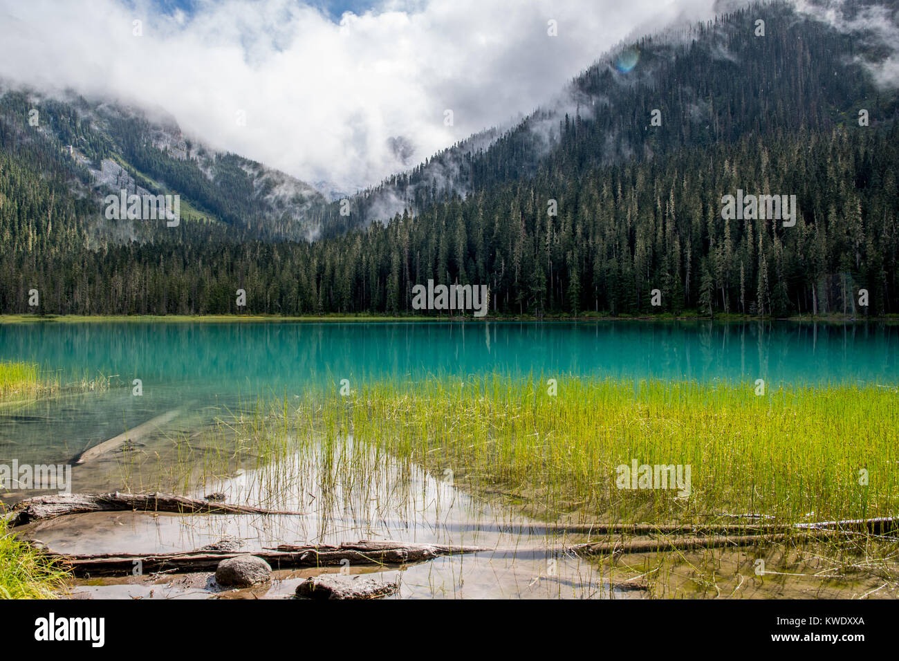 Lake in Alberta mountains Stock Photo - Alamy