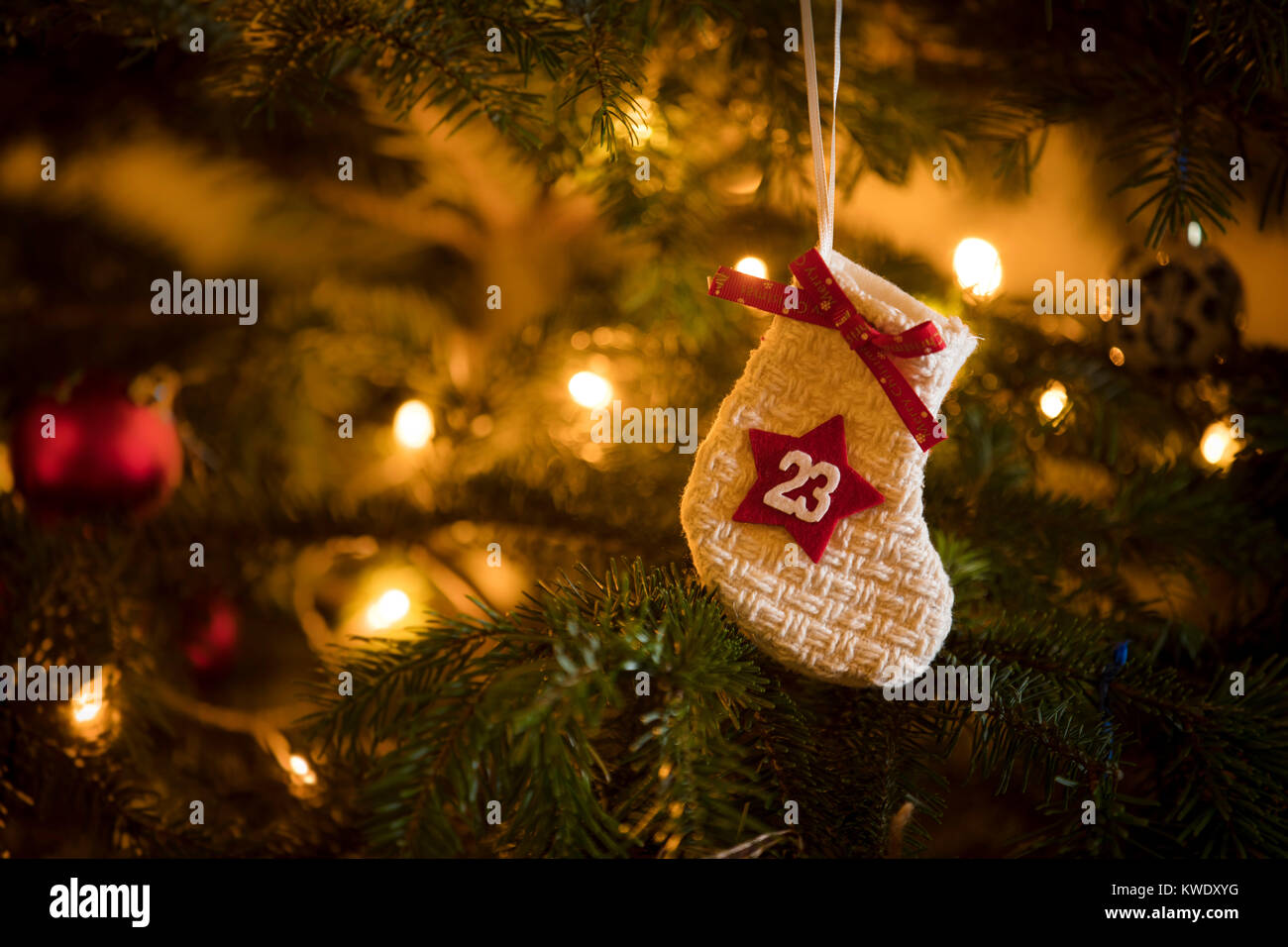 Traditional Advent Calendar Stocking with the date of the 23rd of ...