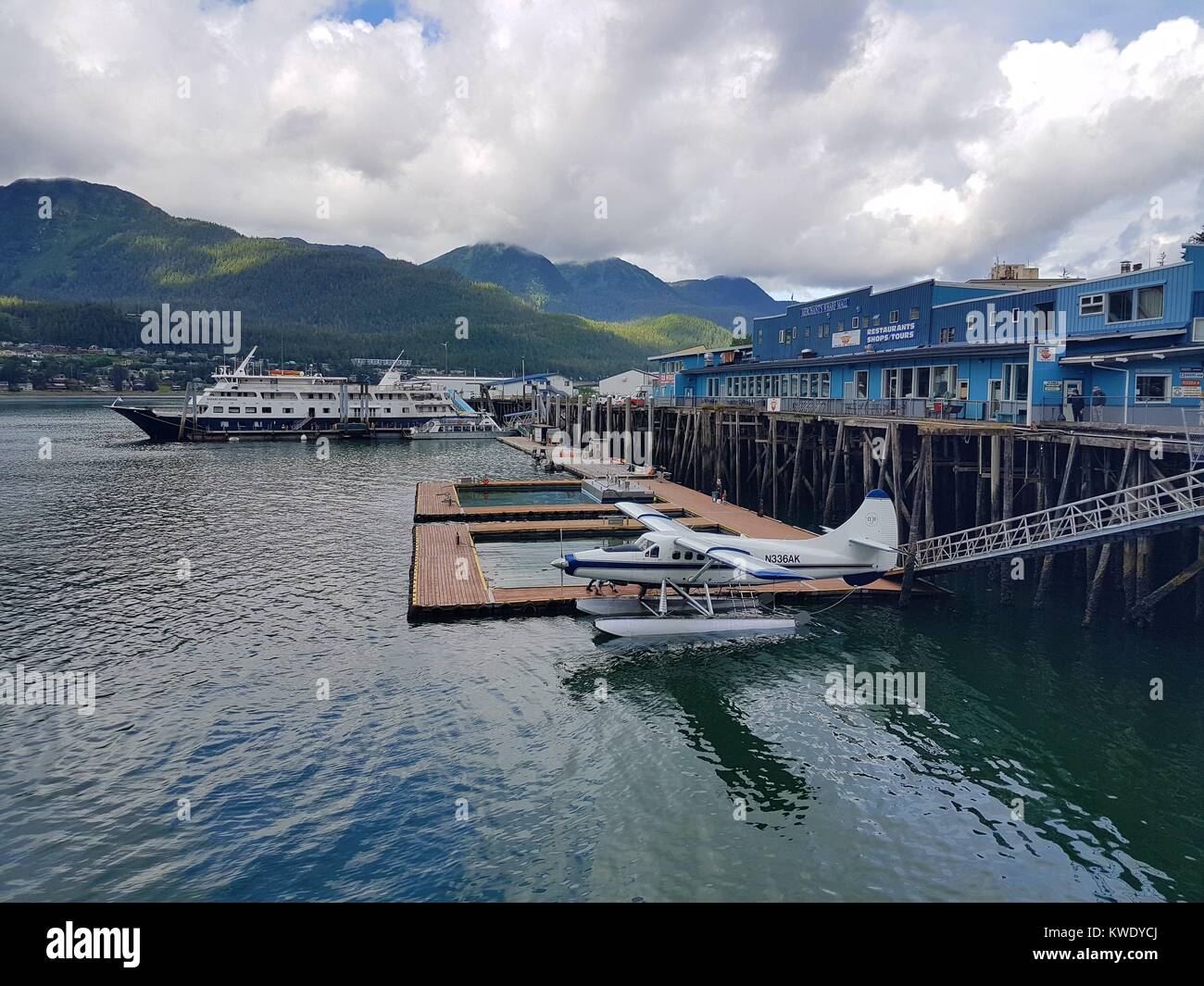 Seaplane and dock in Ketchikan, Alaska Stock Photo - Alamy