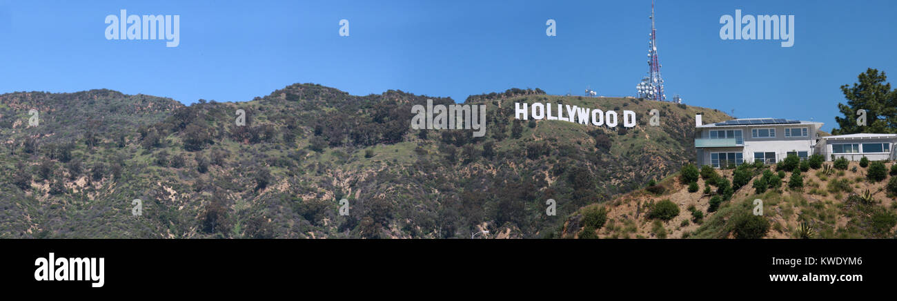 The Hollywood sign overlooking Los Angeles. The iconic sign was ...