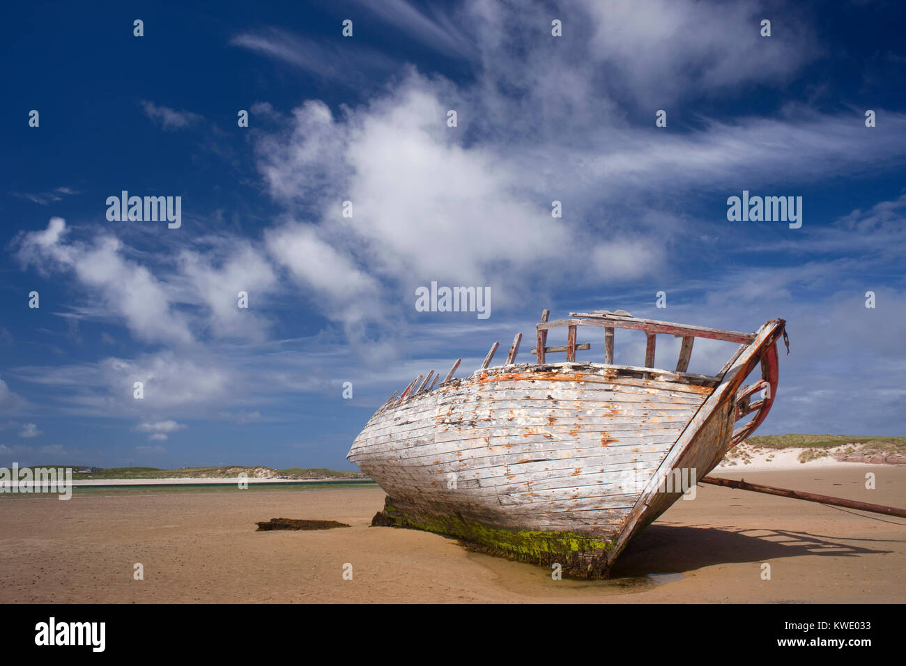 Shipwreck at Bunbeg Beach Gweedore ,County Donegal, Ireland Stock Photo ...