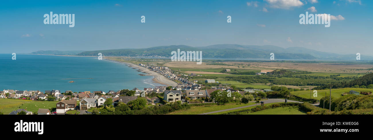 View over the Welsh coastline towards Borth, near Aberystwyth ...