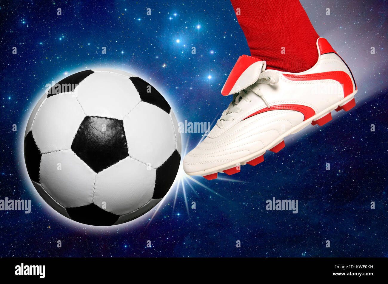 Soccer player legs and ball Stock Photo - Alamy