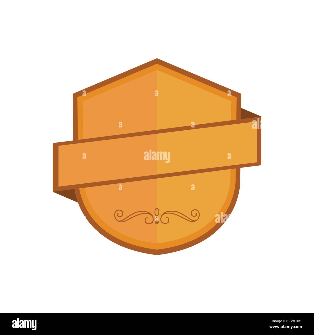 Blank Brown Vintage Shield Badge Emblem Vector Illustration Graphic ...