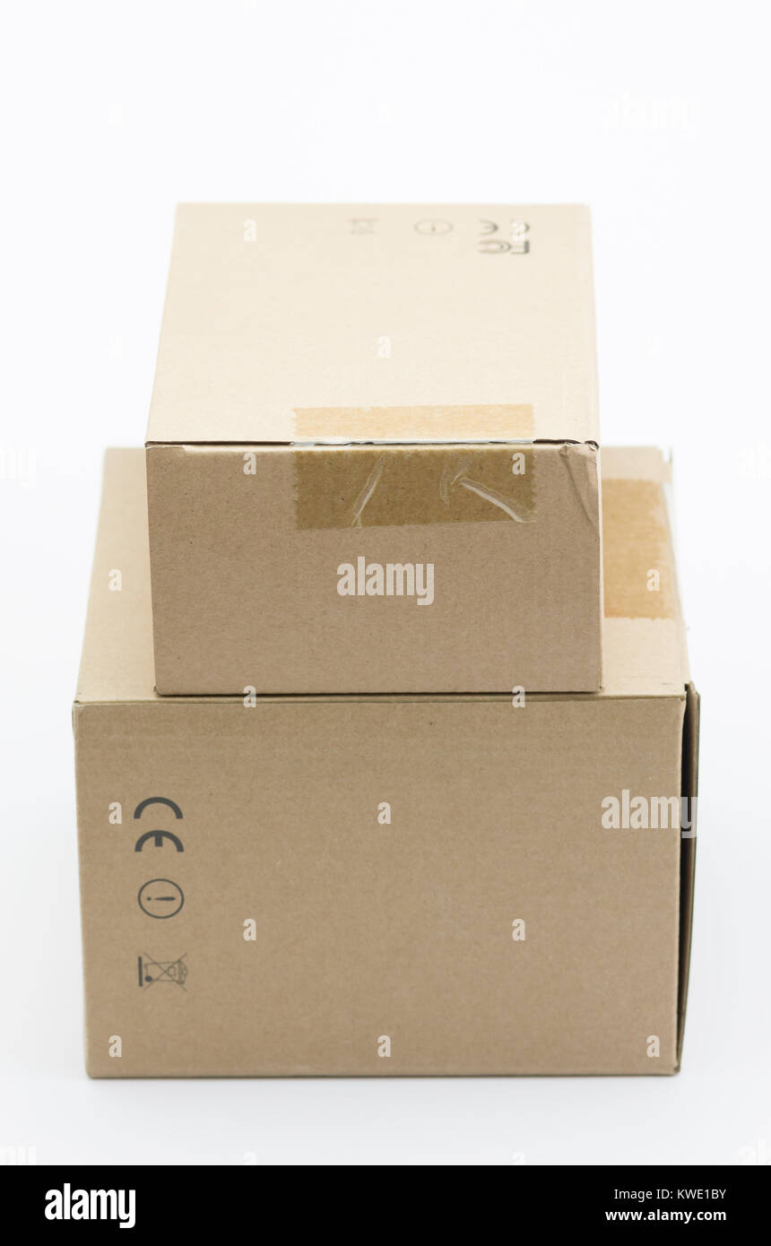 packaging paperboard boxes on a white background Stock Photo - Alamy