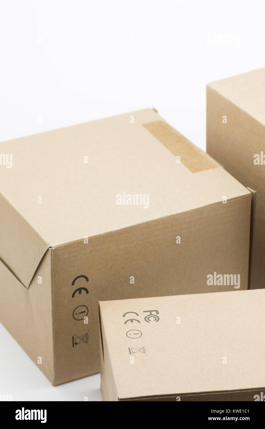 packaging paperboard boxes on a white background Stock Photo - Alamy
