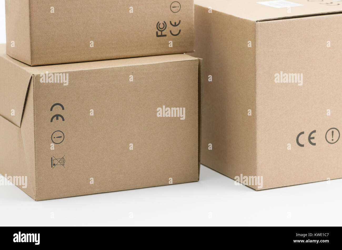 packaging paperboard boxes on a white background Stock Photo - Alamy