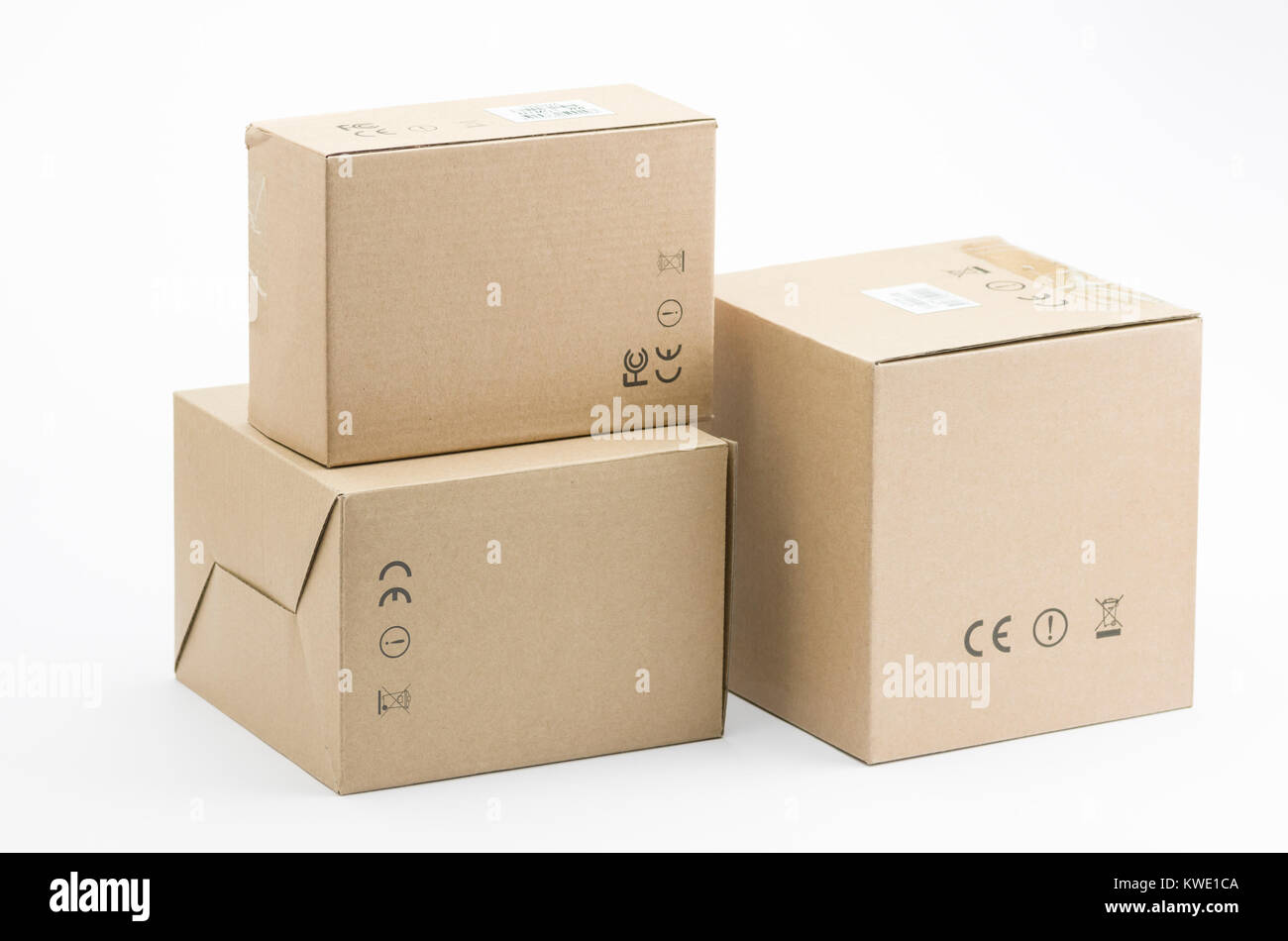 packaging paperboard boxes on a white background Stock Photo - Alamy