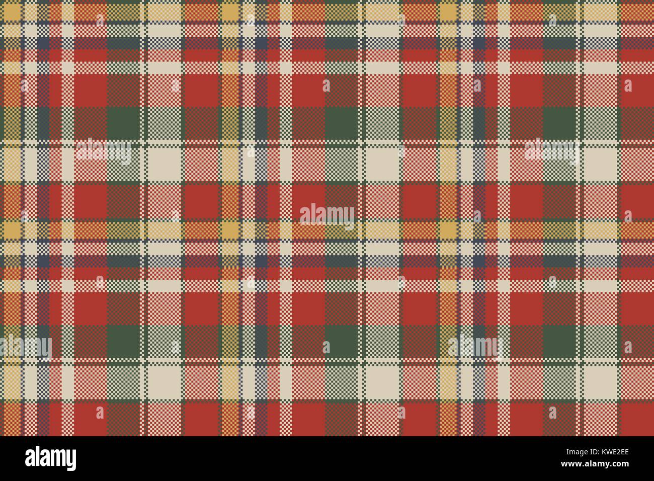 Canvas pixel plaid seamless fabric texture. Vector illustration Stock ...