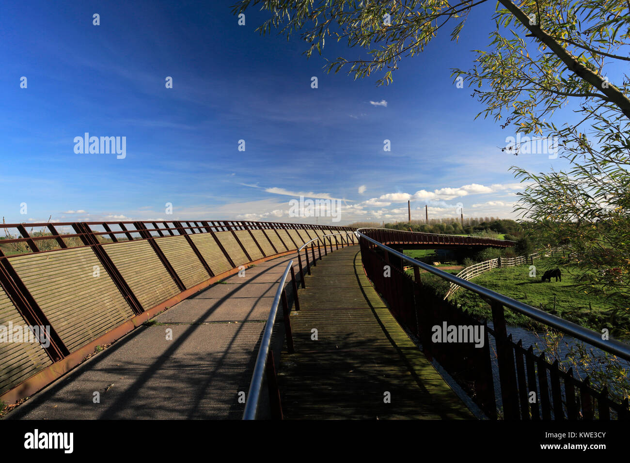The Recycled Bridge over the river Nene, Whittlesey, Cambridgeshire ...