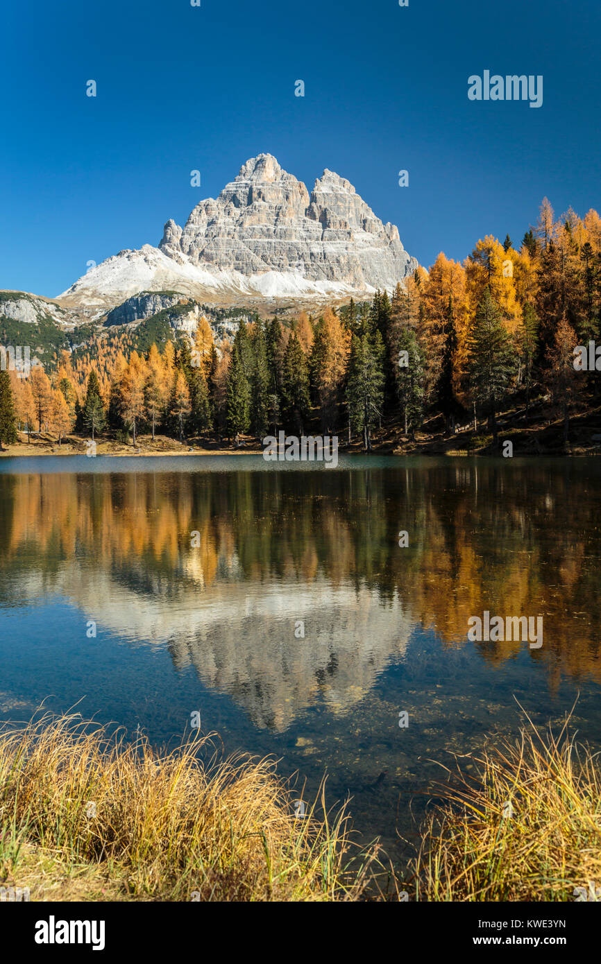 Reflections in Lake Antorno, Misurina, Auronzo di Cadore, Italy, Europe ...