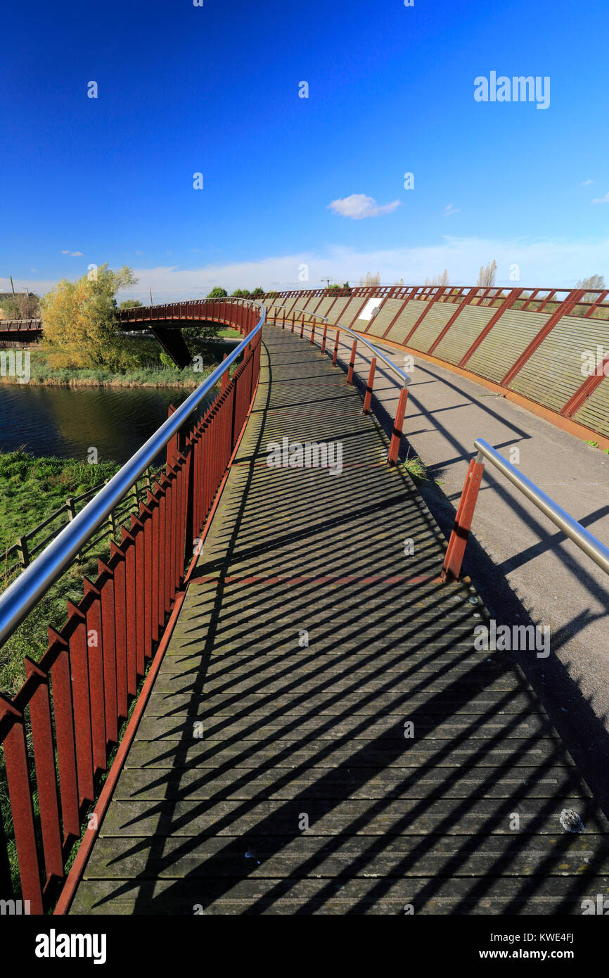 The Recycled Bridge over the river Nene, Whittlesey, Cambridgeshire ...