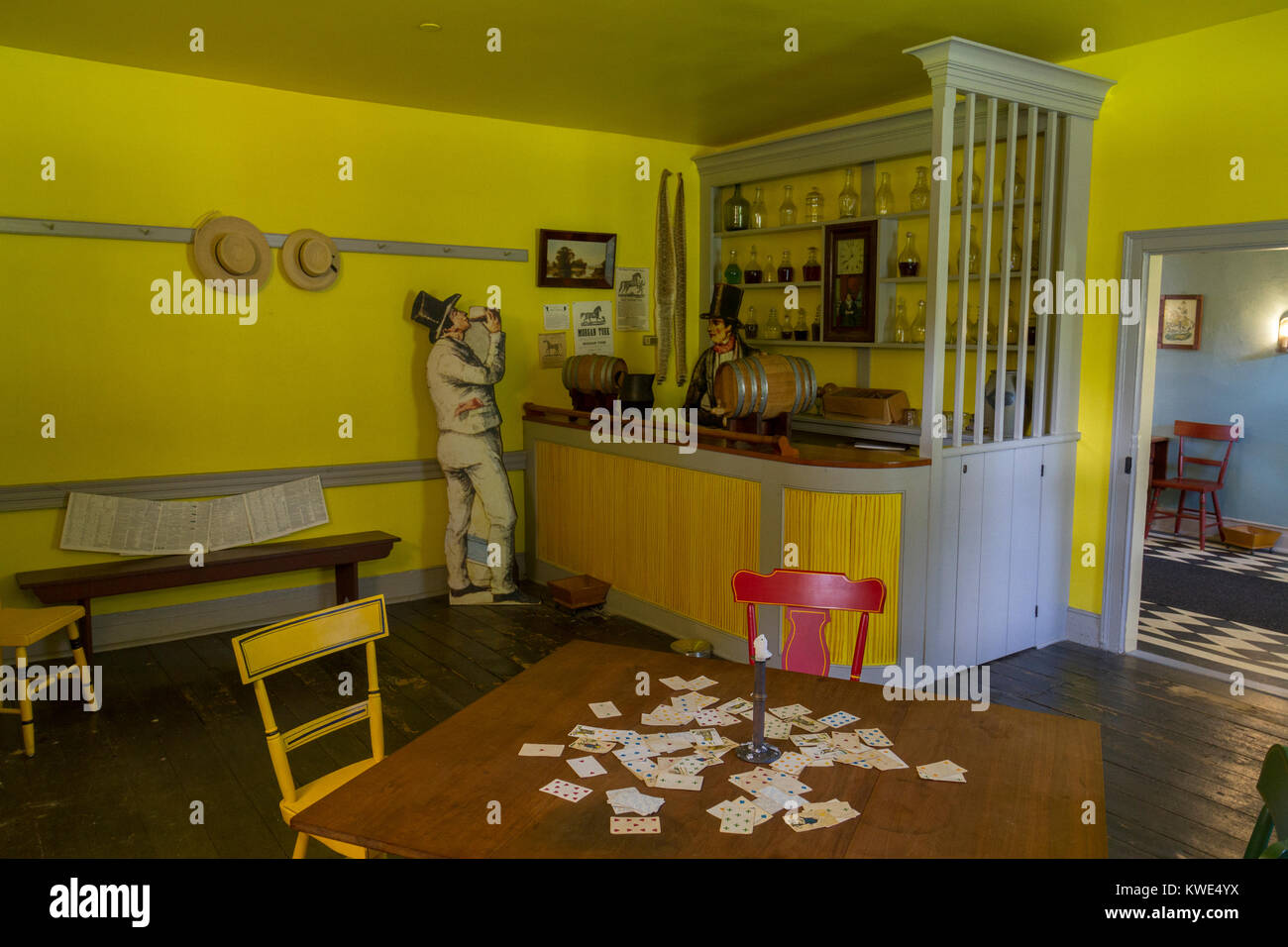 Hotel bar inside Lemon House, part of the Allegheny Portage Railroad ...