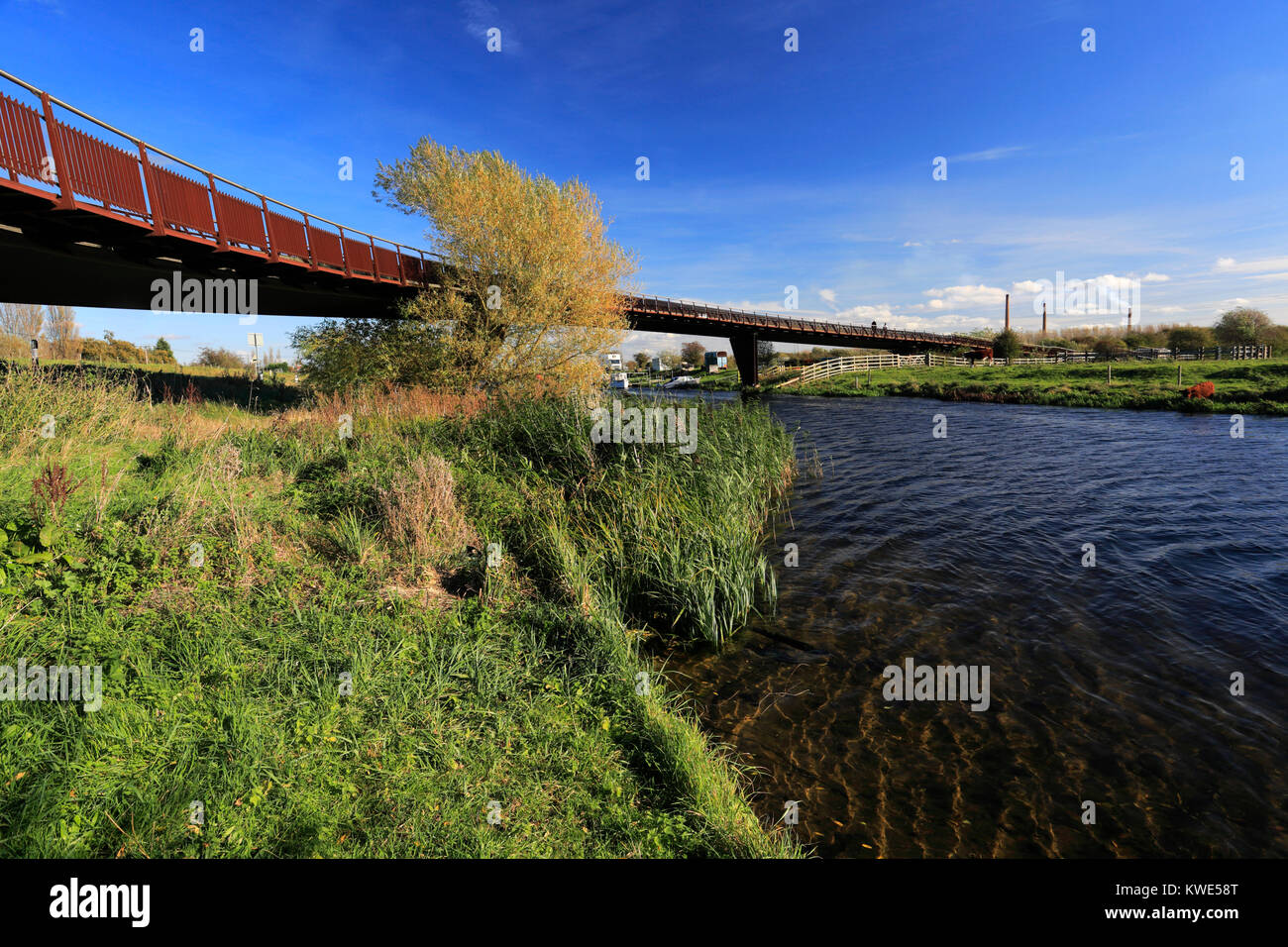 The Recycled Bridge over the river Nene, Whittlesey, Cambridgeshire ...