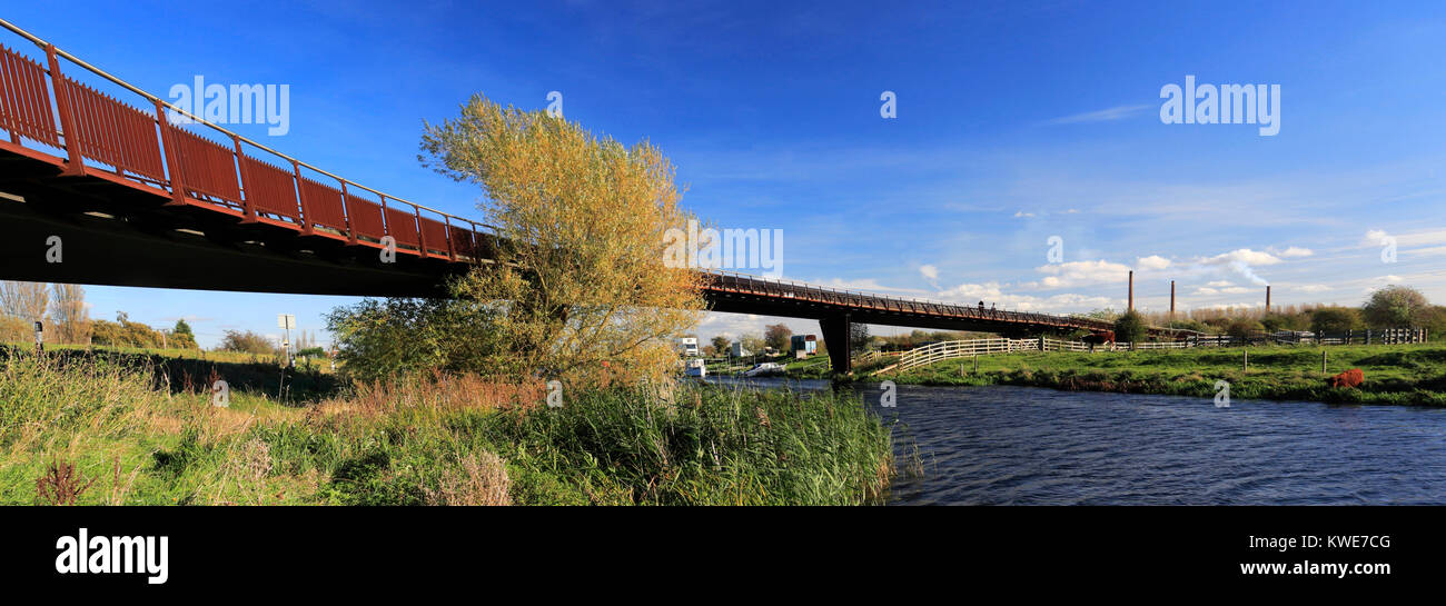 The Recycled Bridge over the river Nene, Whittlesey, Cambridgeshire ...
