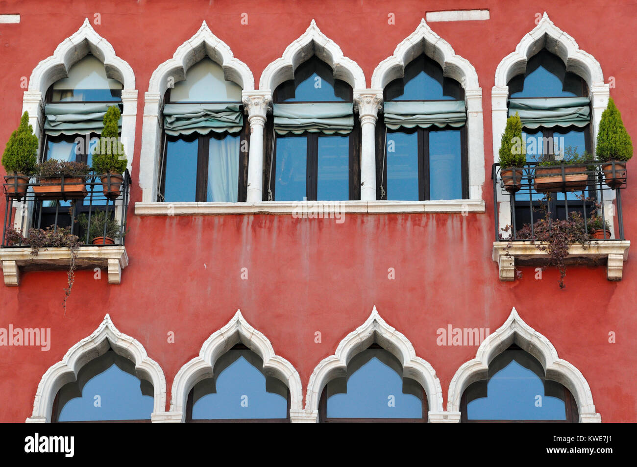 Windows and balconies in Venice, Italy Stock Photo - Alamy
