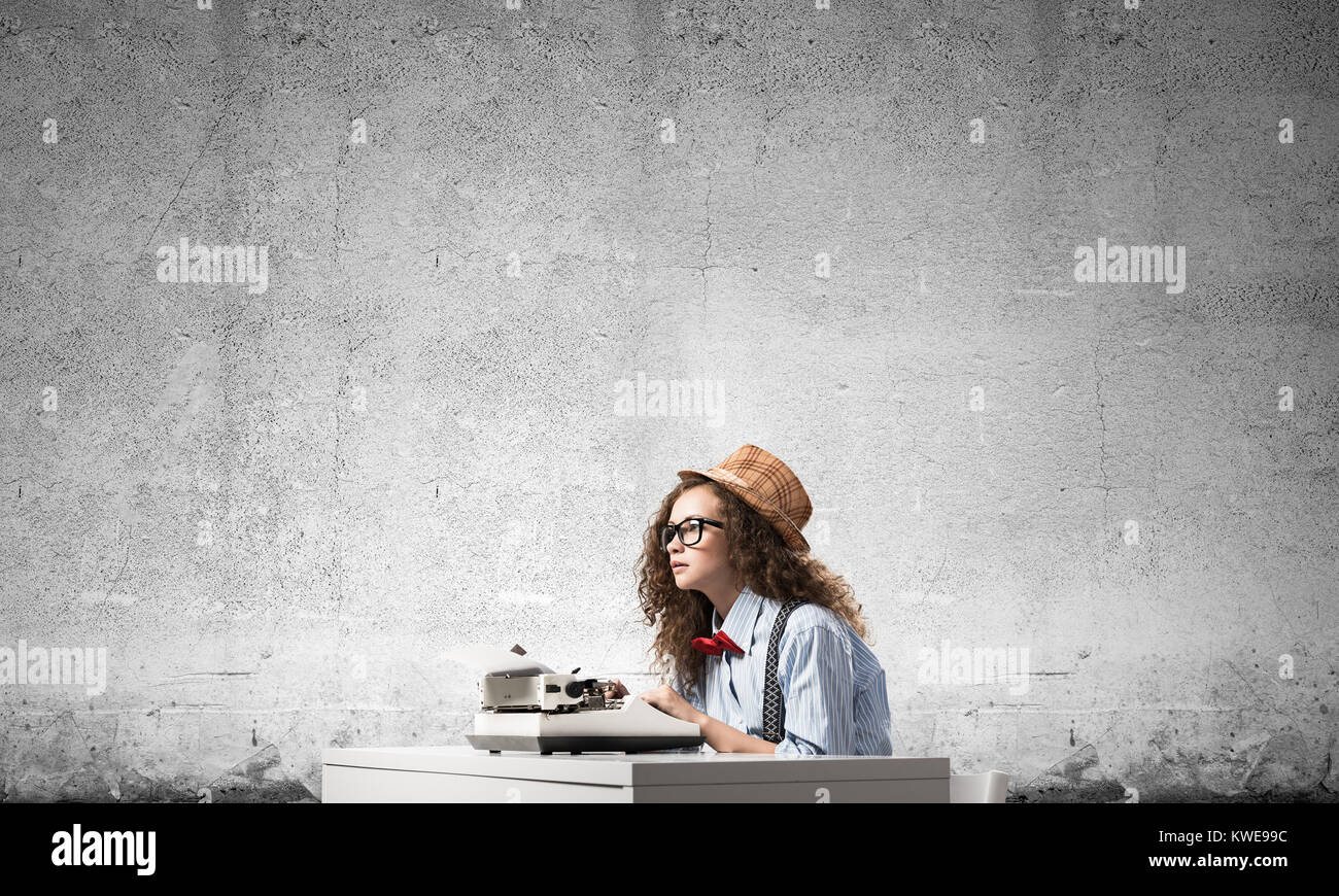 Creative inspiration of young female writer Stock Photo - Alamy