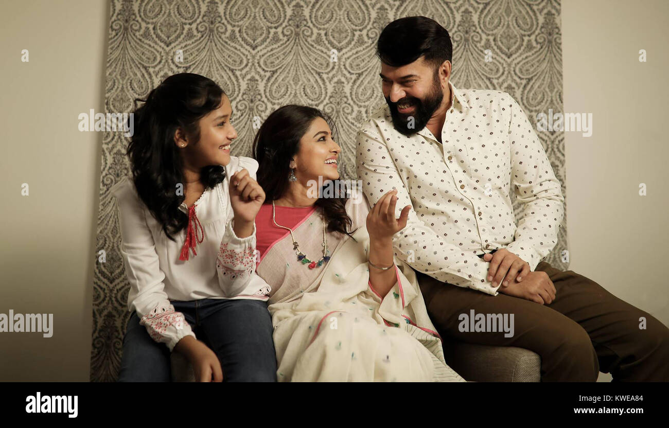 THE GREAT FATHER, from left: Anikha Surendran, Sneha, Mammootty, 2017 ...