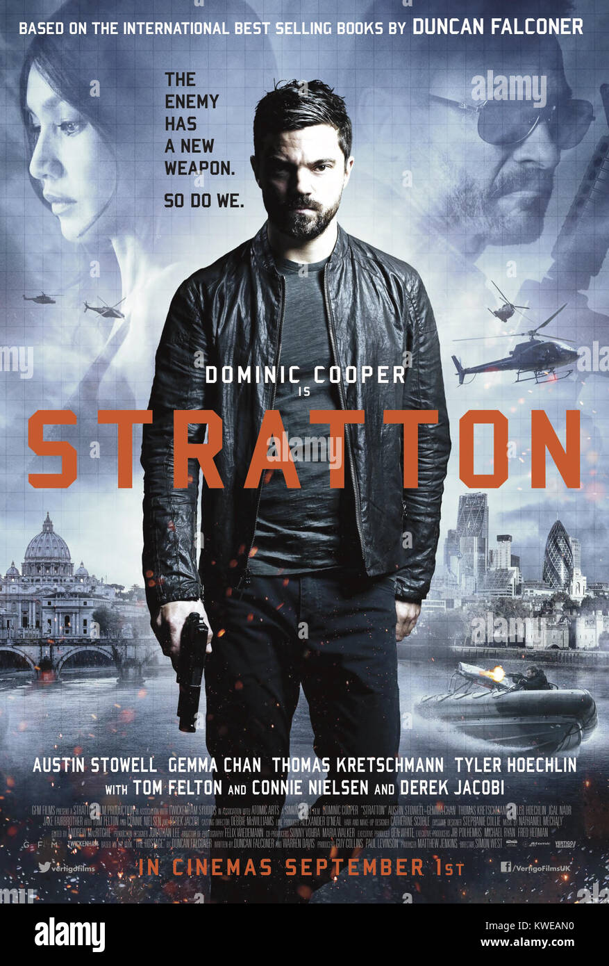 STRATTON, British poster, l-r: Gemma Chan, Dominic Cooper, Thomas ...