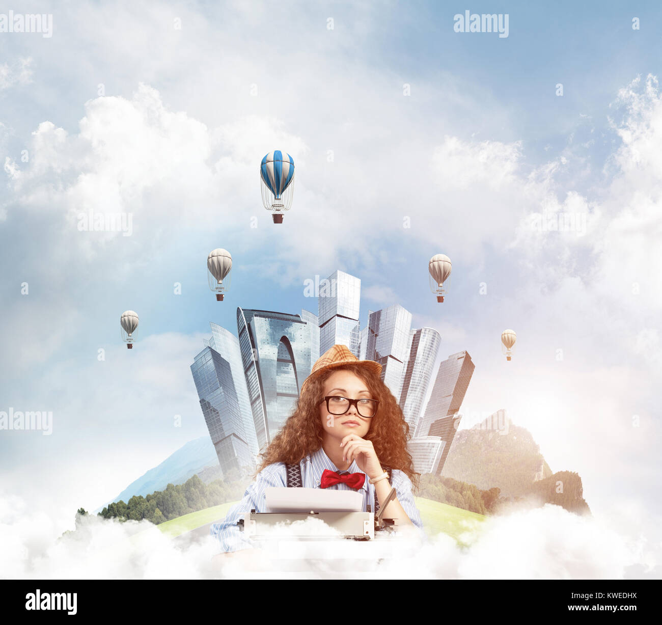 Creative inspiration of young female writer Stock Photo - Alamy