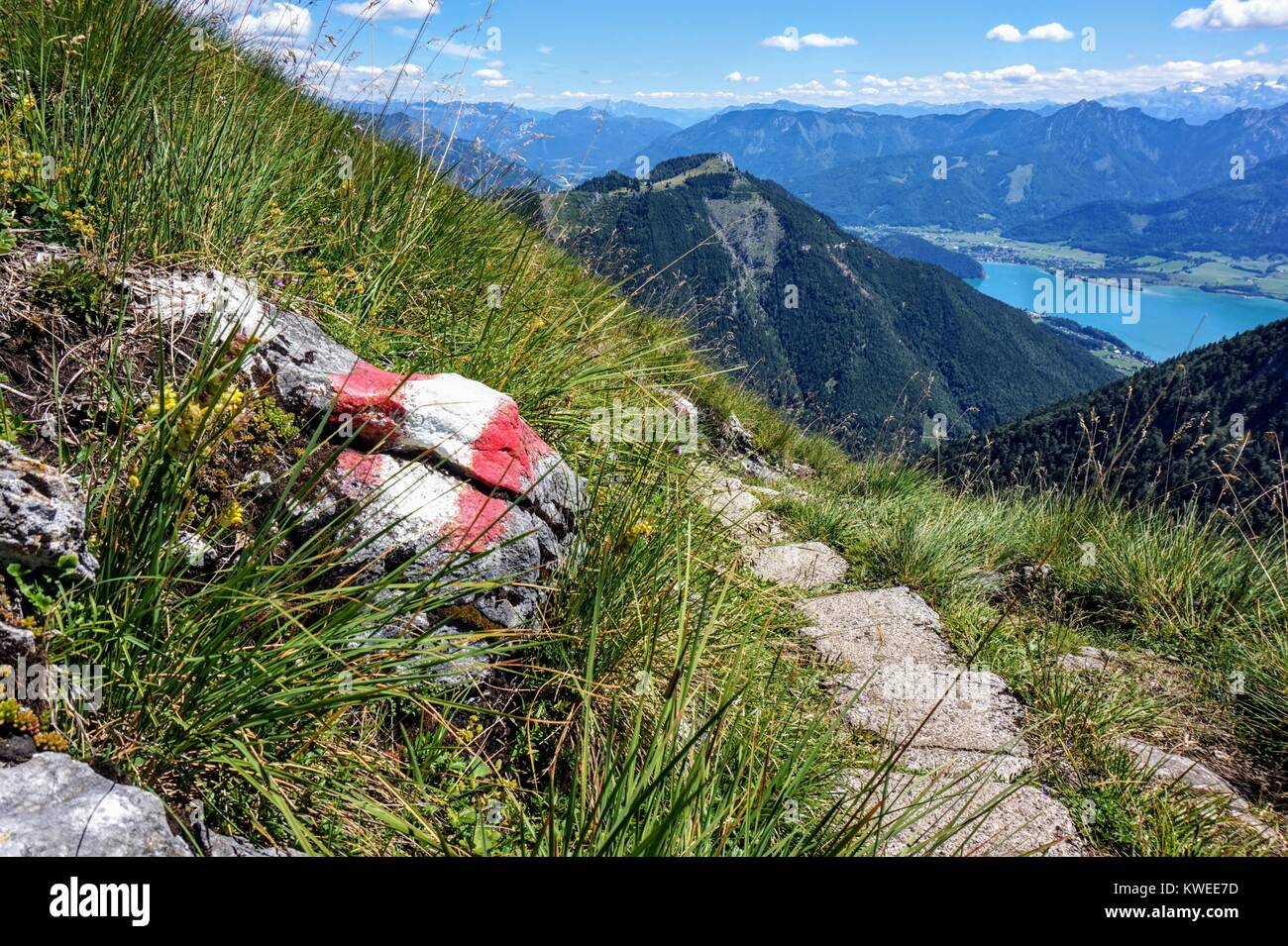 Mountain Path Looking Over Valley Stock Photo - Alamy