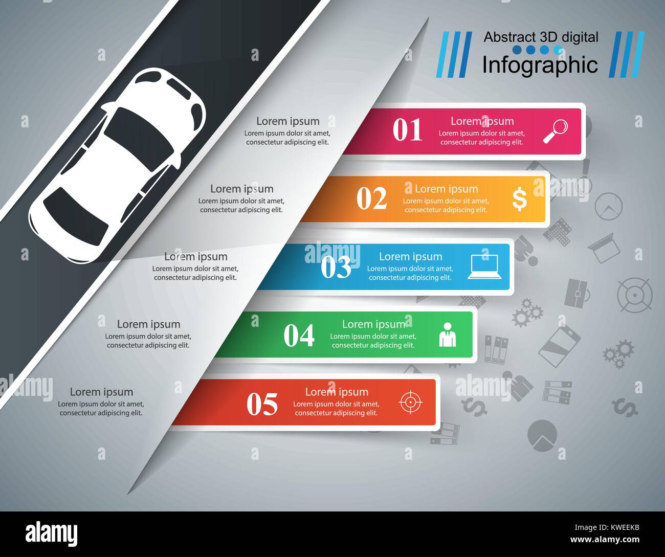 Road infographic design template and marketing icons. Car icon Stock ...