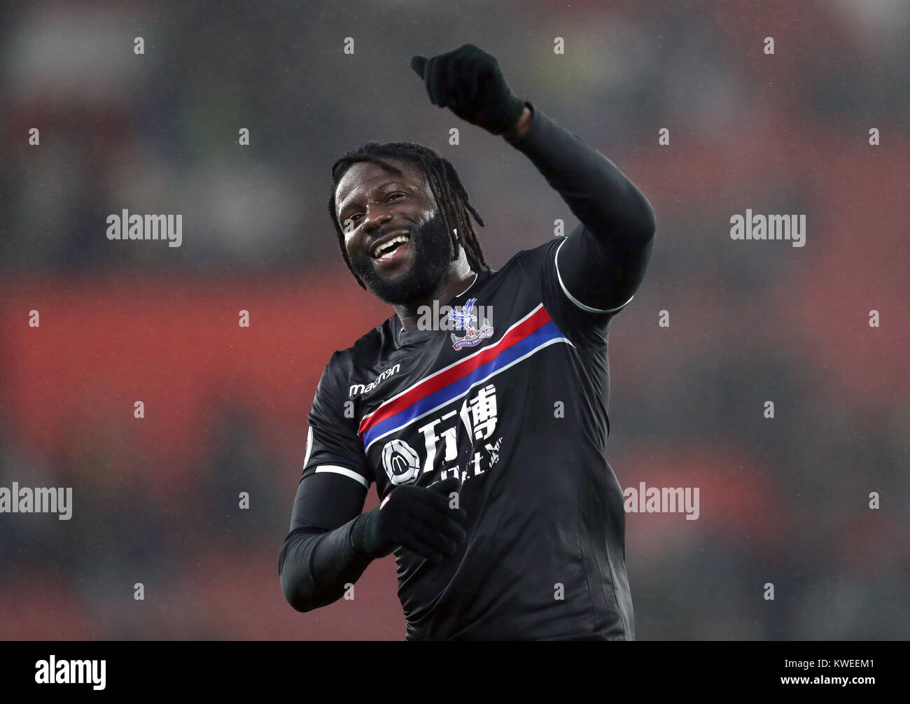 Crystal Palace's Bakary Sako celebrates victory after the Premier ...