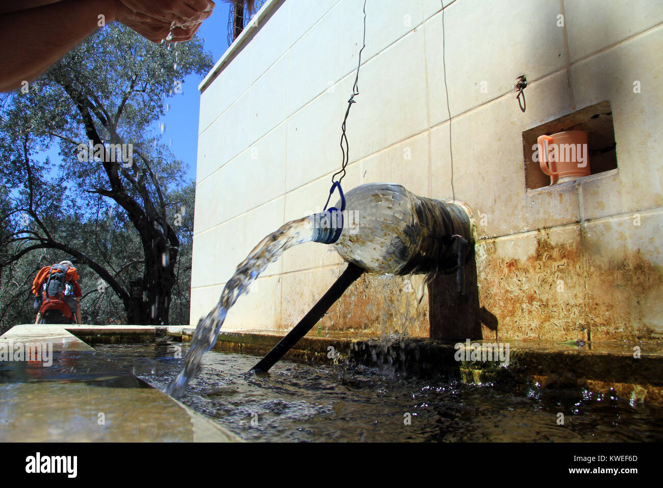 Drinking water from spring in Turkey Stock Photo - Alamy