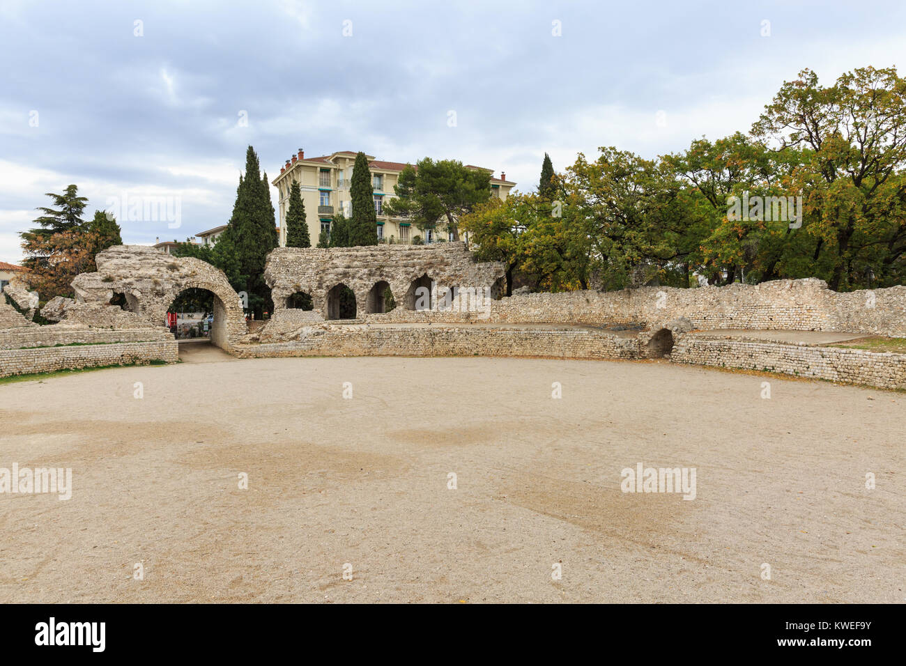 Cimiez Arena, historic site with ruins of a Roman amphitheater, Nice ...