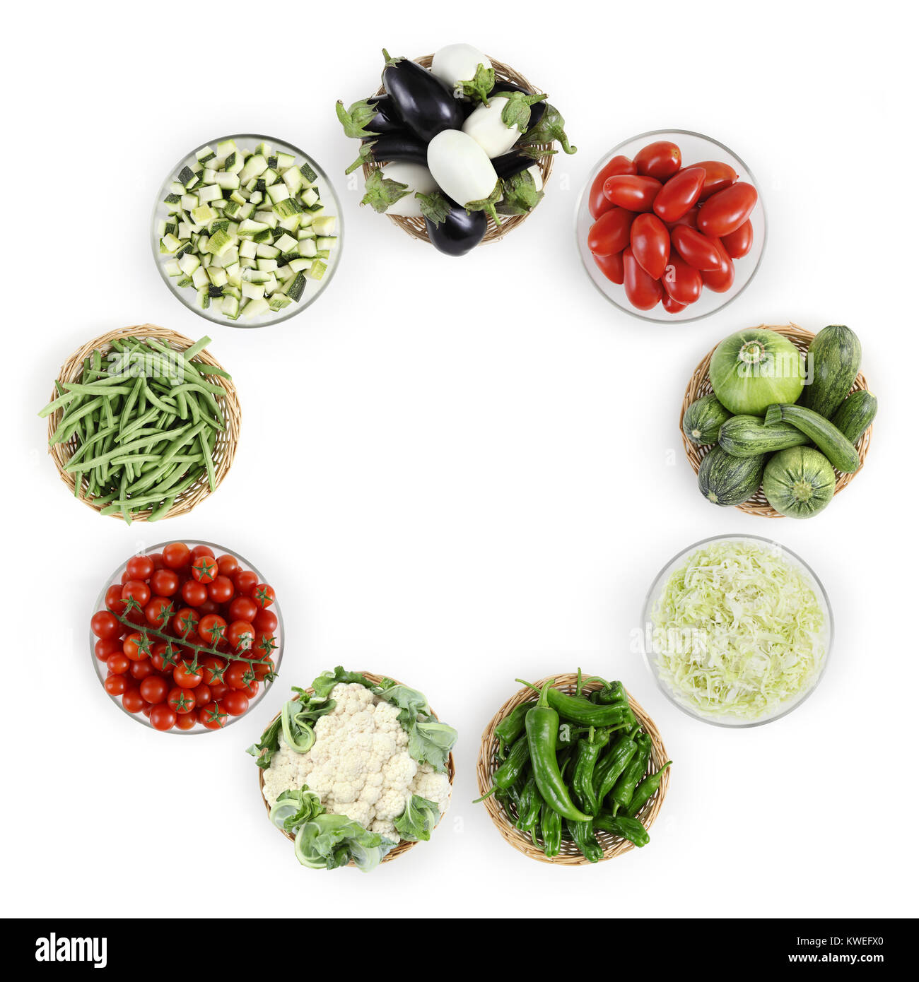 food top view vegetables isolated on white kitchen worktop, copy space ...