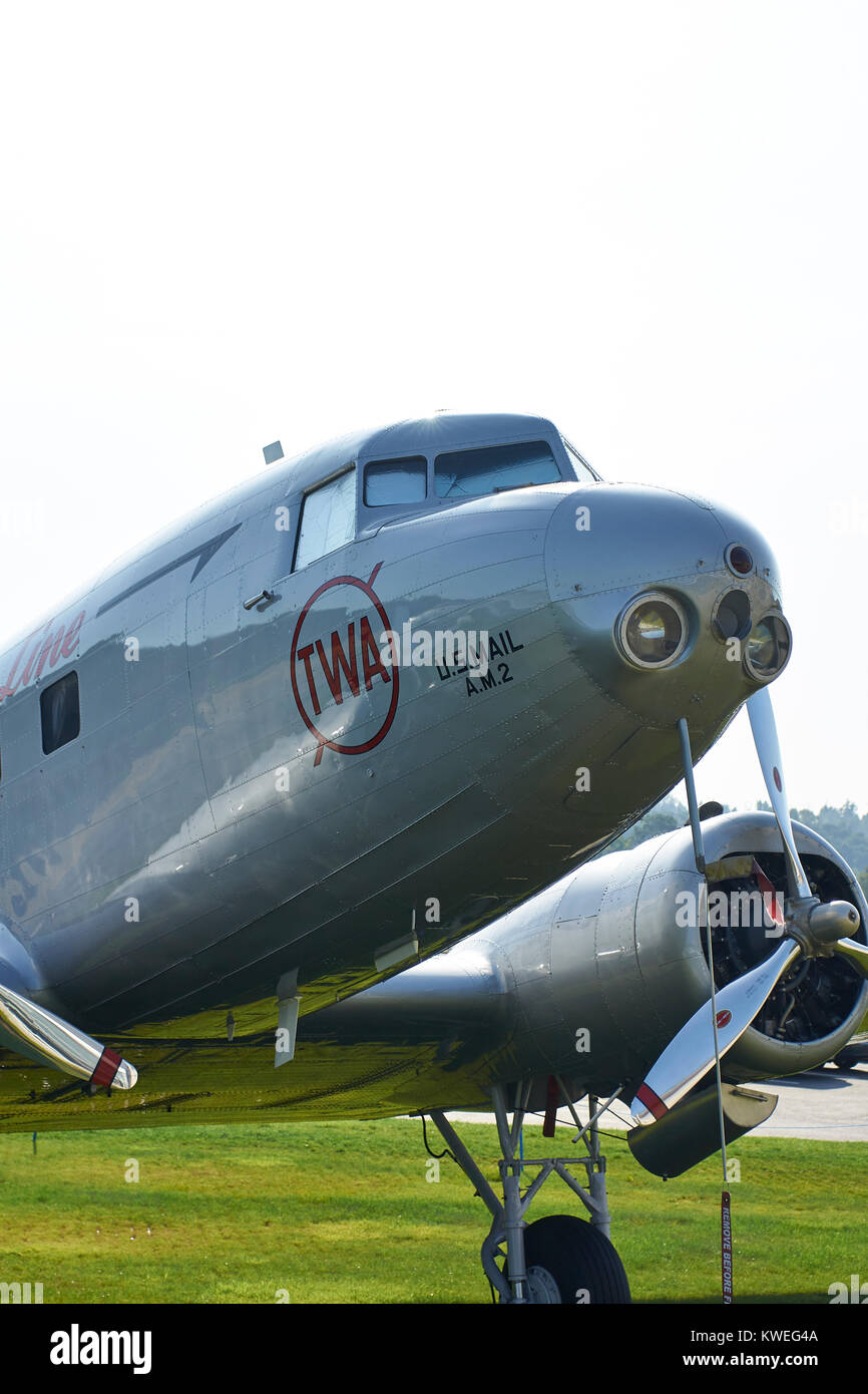 details of the nose of a douglas dc-2 at the seattle museum of flight ...