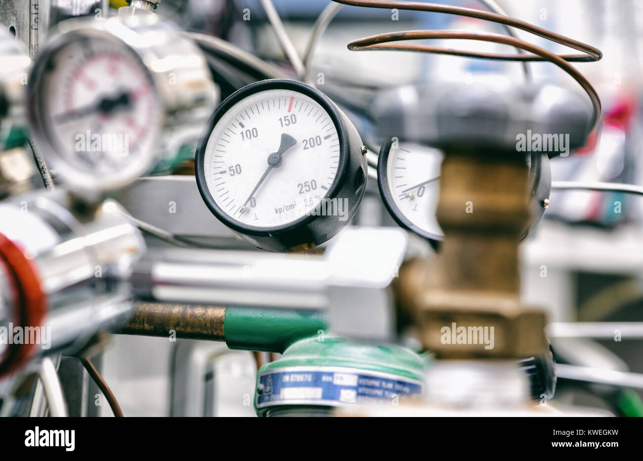 Valve with connected manometer Stock Photo - Alamy