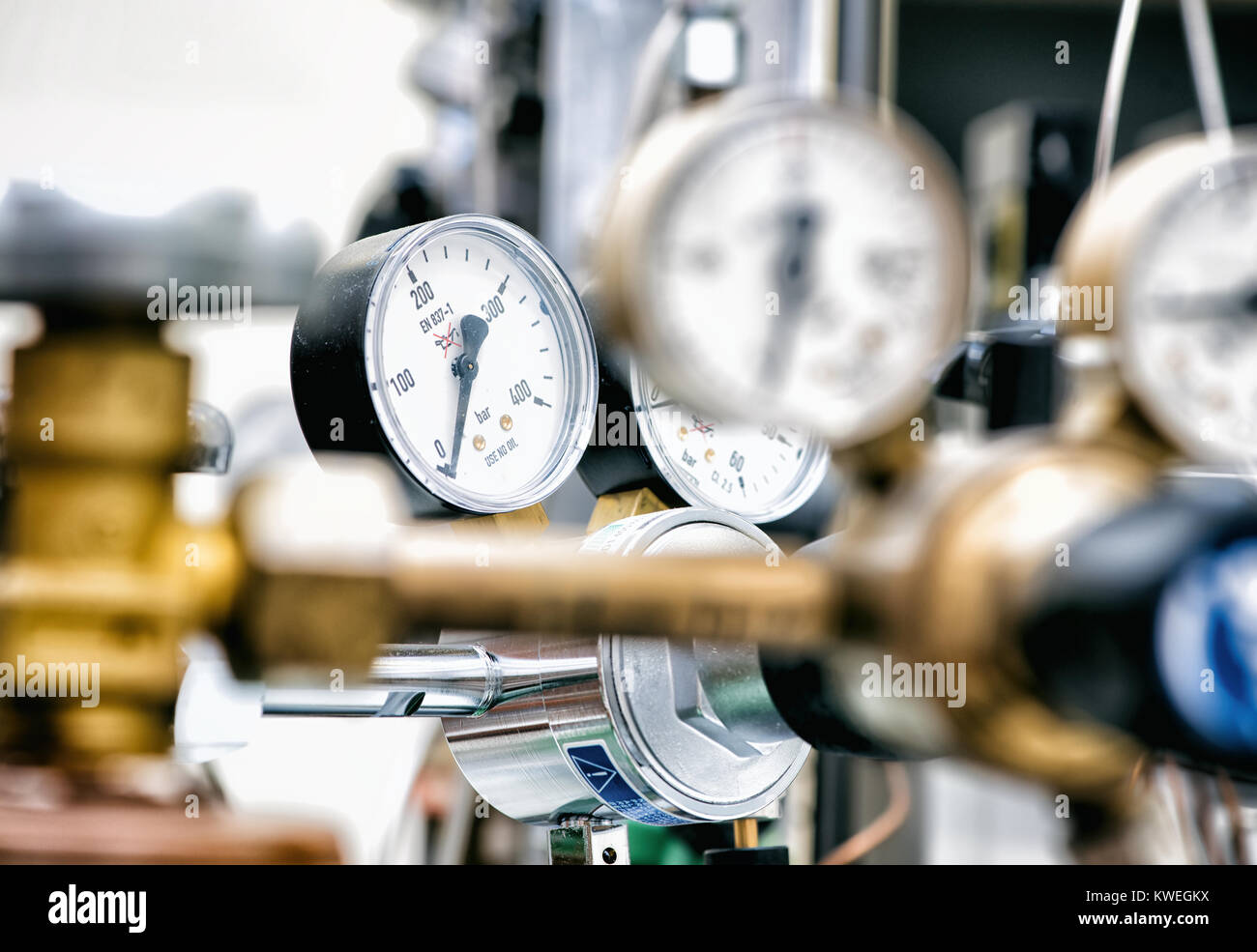 Valve with connected manometer Stock Photo - Alamy