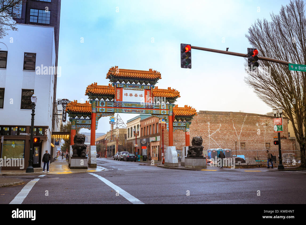 Portland, Oregon, United States - Dec 19, 2017 : Gate of Old Town ...