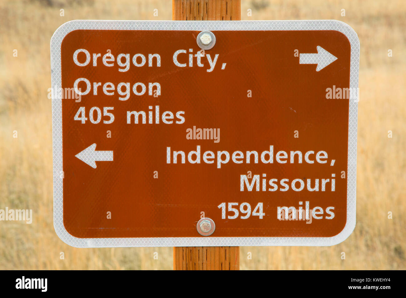 Birch Creek trail rut sign, Oregon Trail National Historic Trail, Vale ...