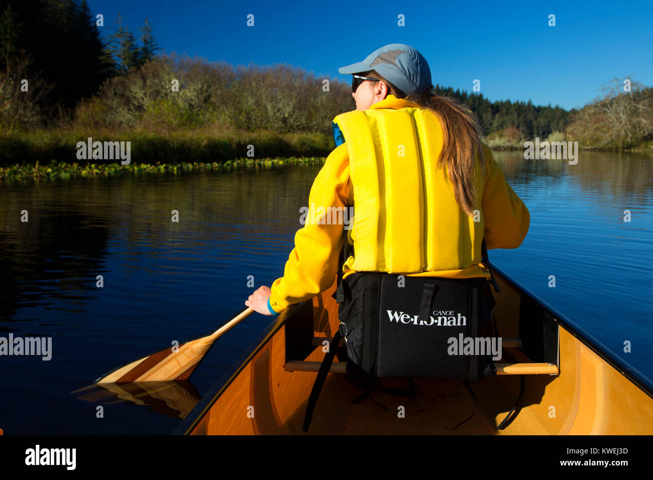 Canoeing on Beaver Creek, Brian Booth State Park, Oregon Stock Photo ...