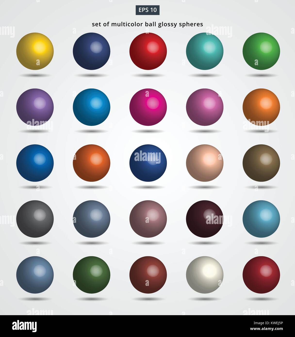 set of multicolor ball glossy spheres Vector illustration for design ...
