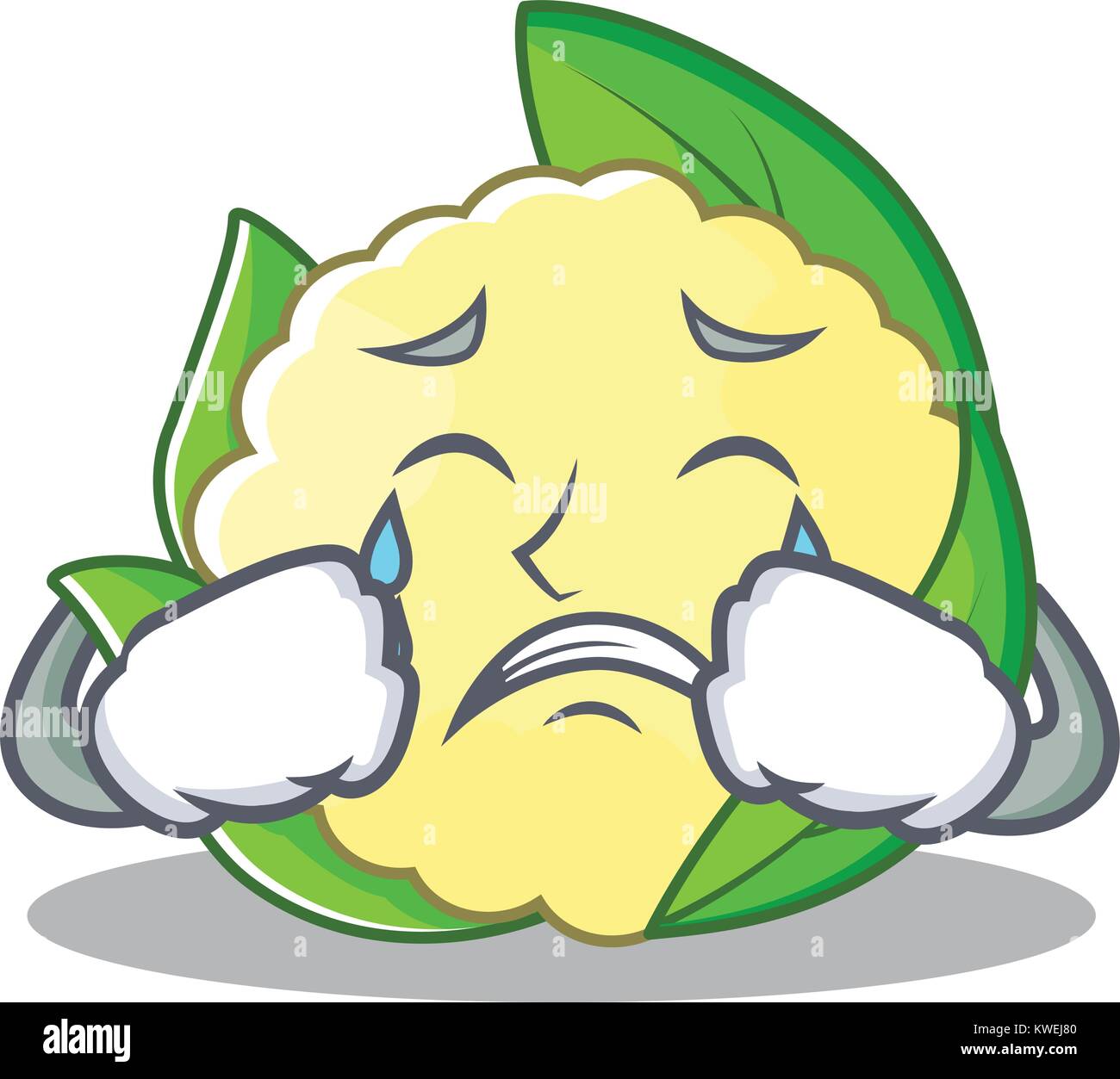 Crying cauliflower character cartoon style Stock Vector Image & Art - Alamy