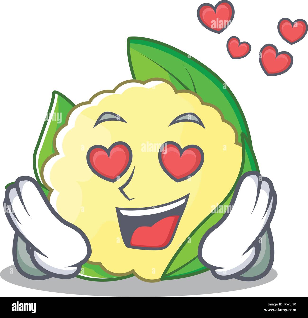 Cauliflower in vegetable garden Stock Vector Images - Alamy