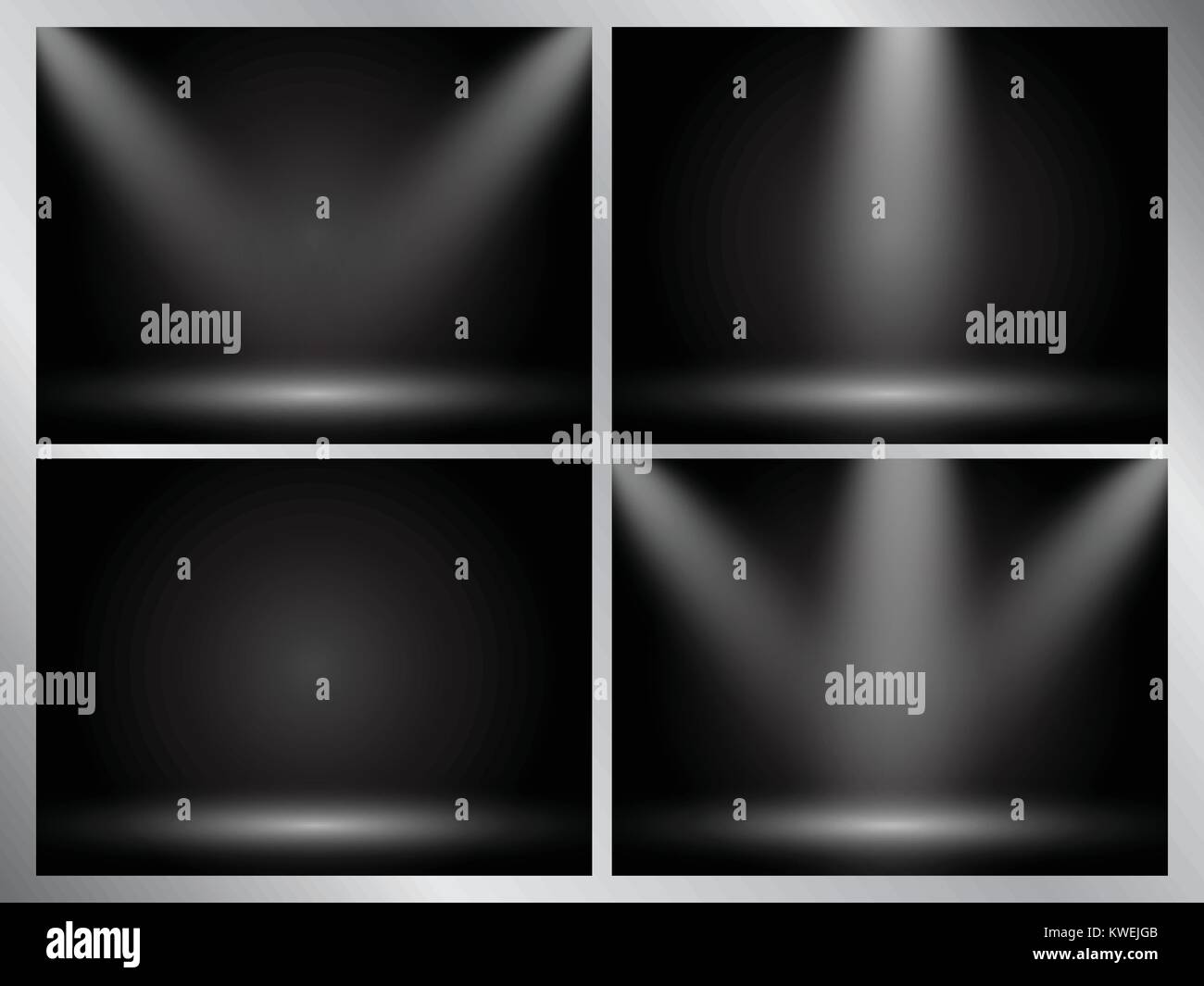 Set of clear empty studio light vector dark backgrounds for product ...