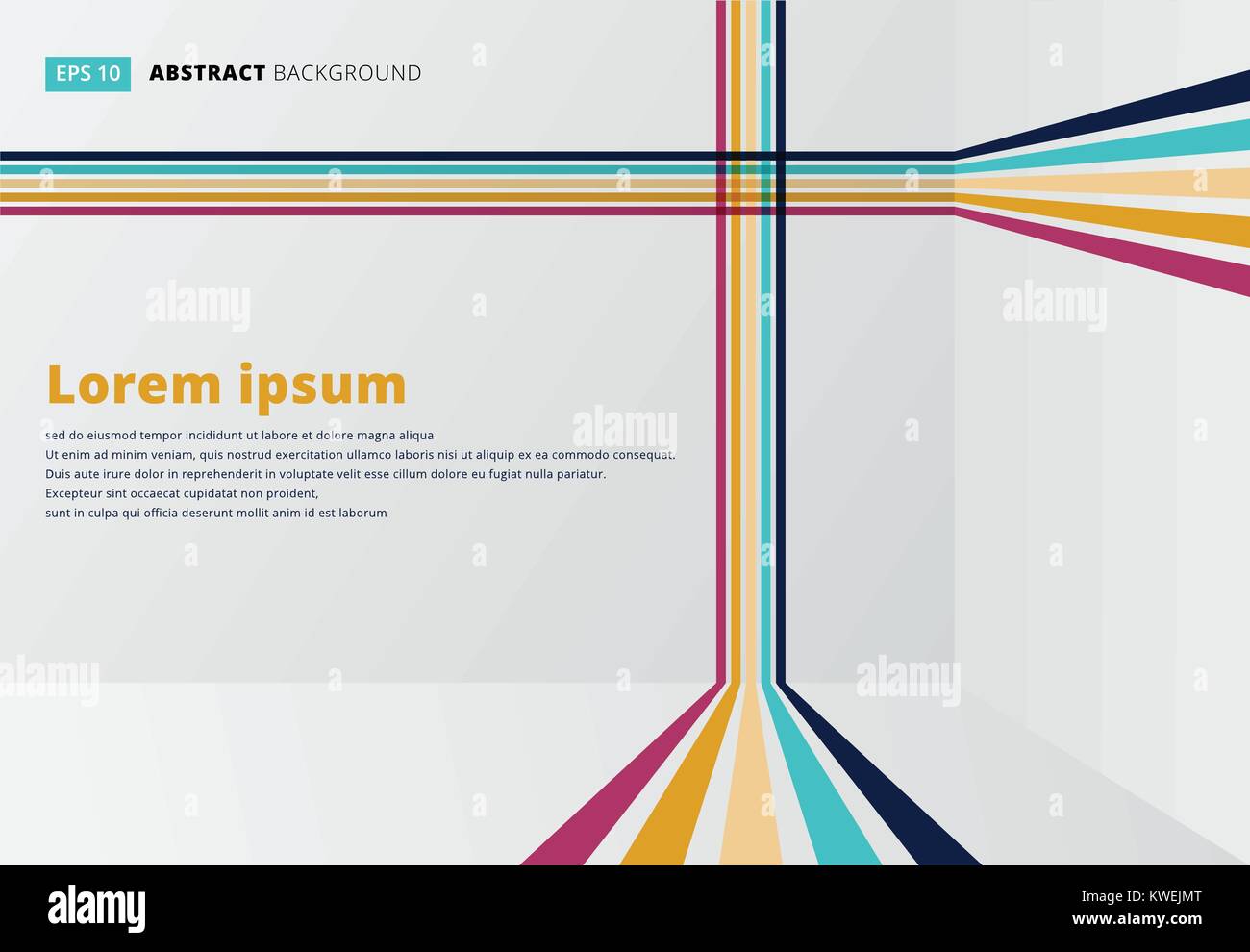 Template line vertical horizontal room perspective colorful strips for ...