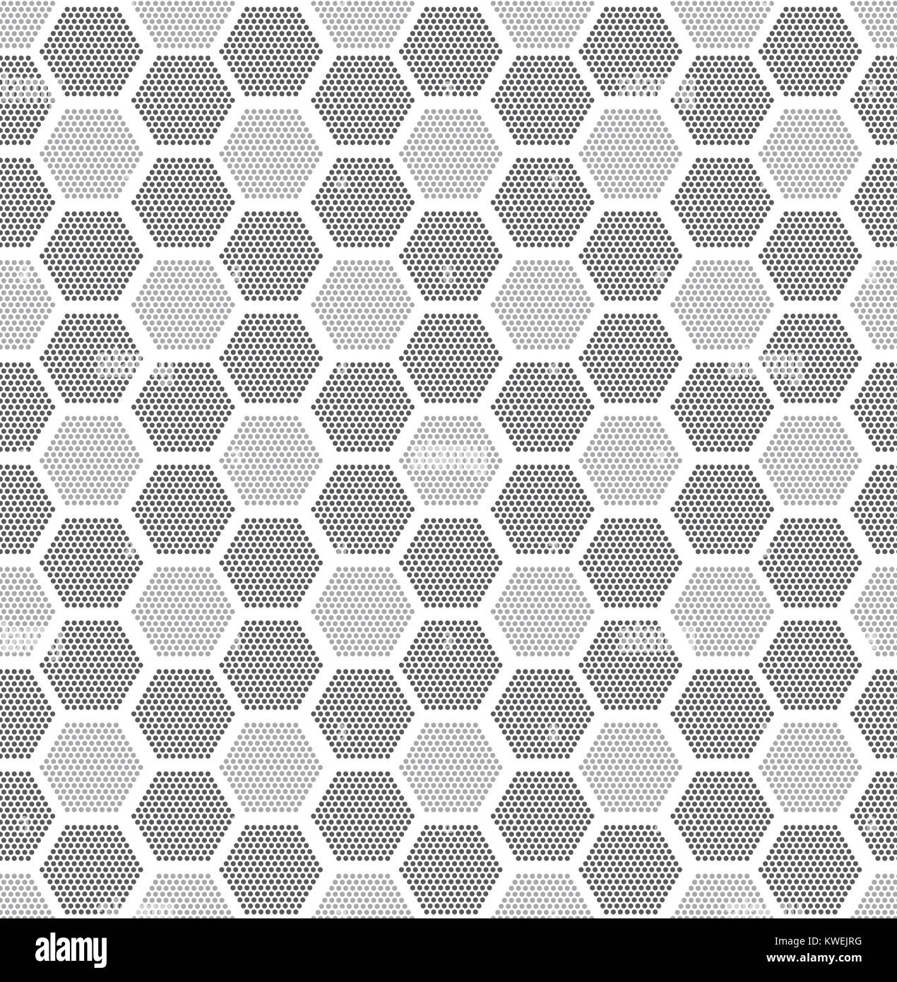 Modern stylish texture. Repeating geometric tiles with filled with dotted hexagons. Regular ...