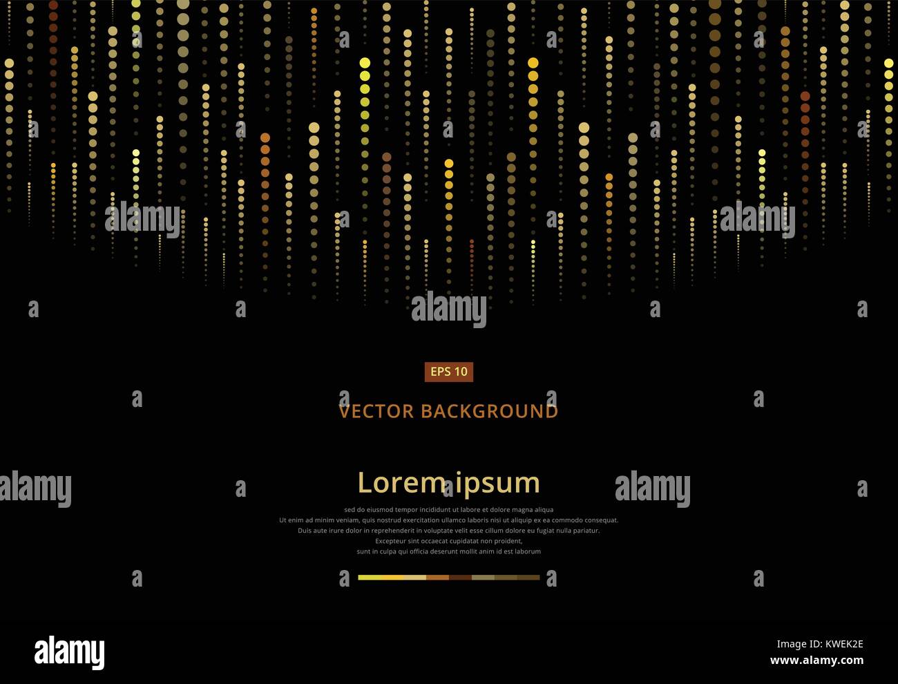 Abstract geometric dots golden halftone, Gold meteor, Vector ...