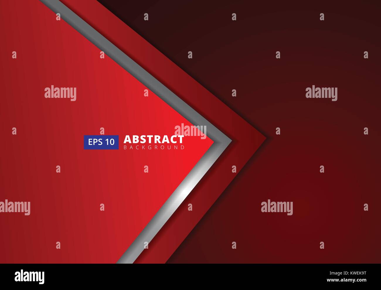 Triangle Arrow Corner Overlap Layer With Copy Space For Text Design Red Background Vector