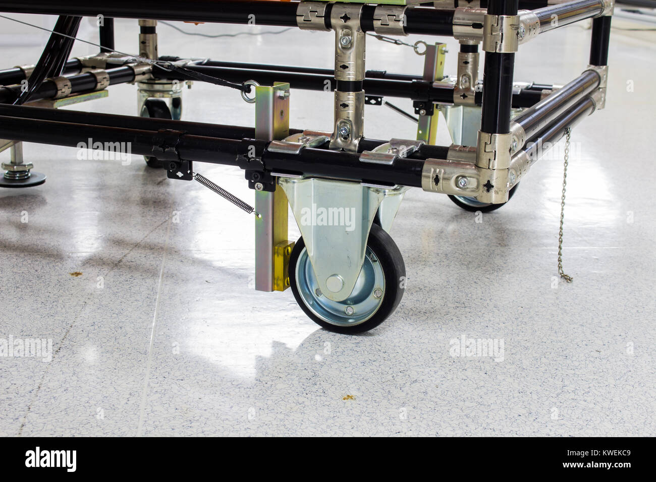 The rubber wheel of industry cart in production Stock Photo - Alamy