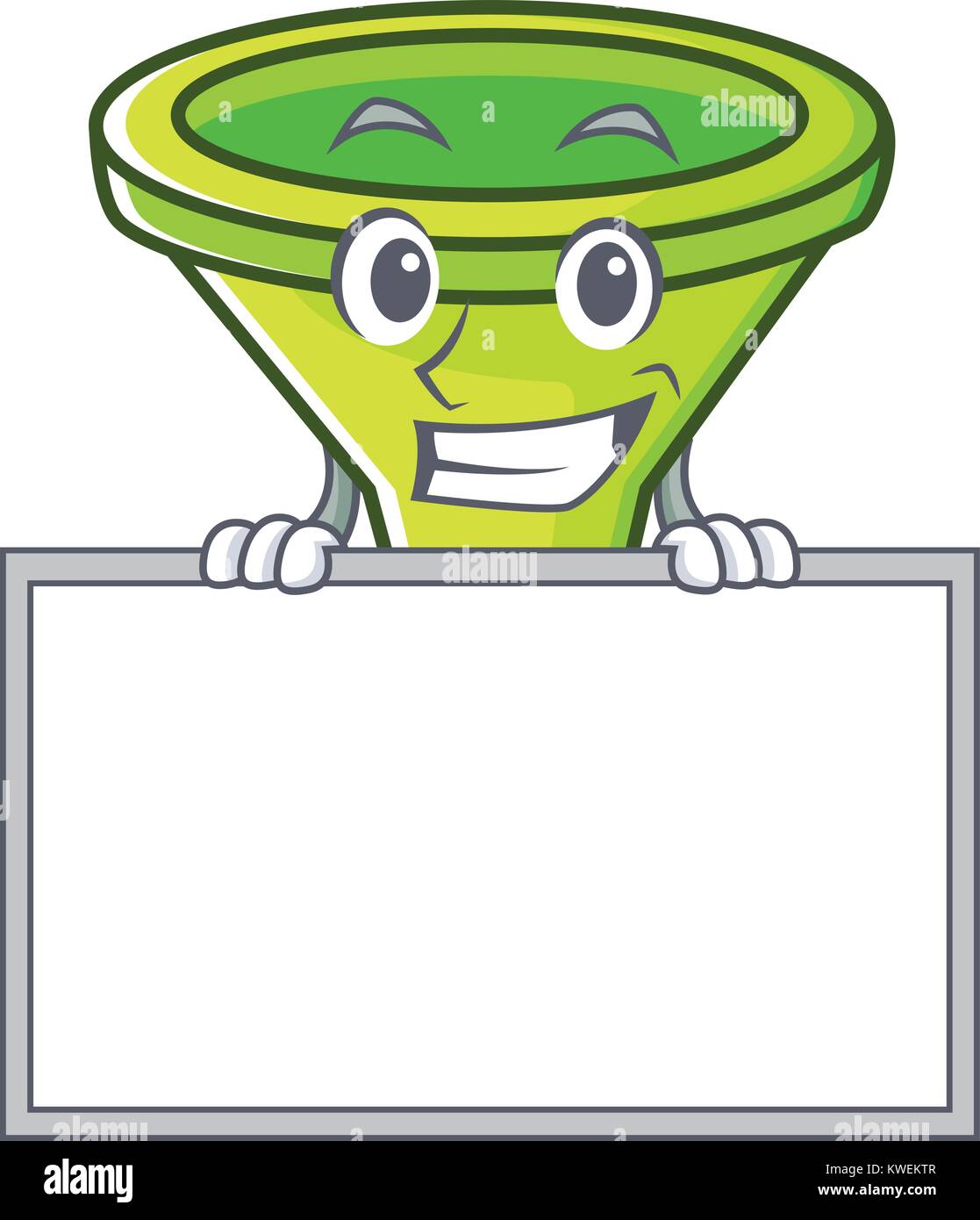 Grinning with board funnel character cartoon style Stock Vector Image ...