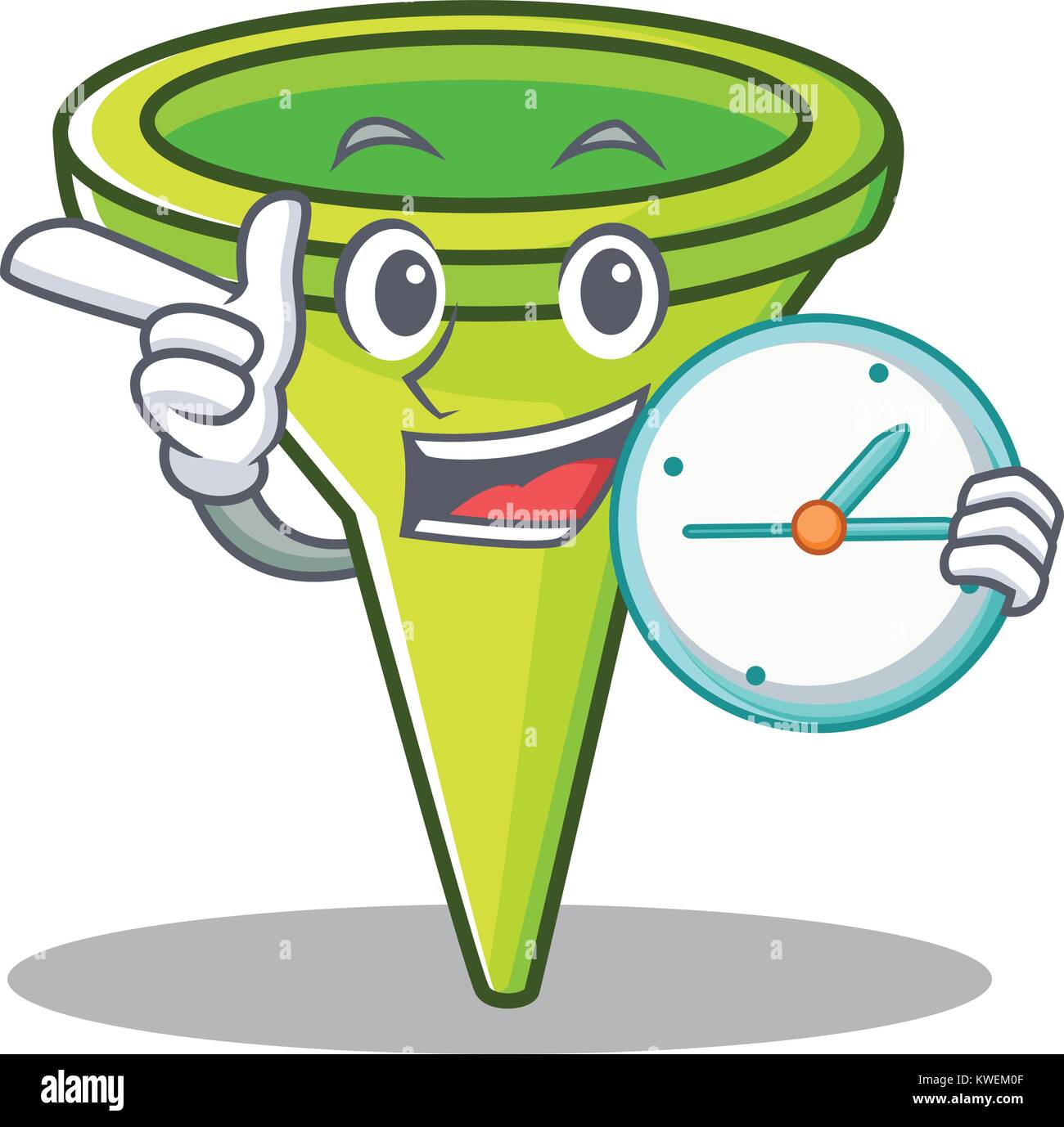With clock funnel character cartoon style Stock Vector Image & Art - Alamy