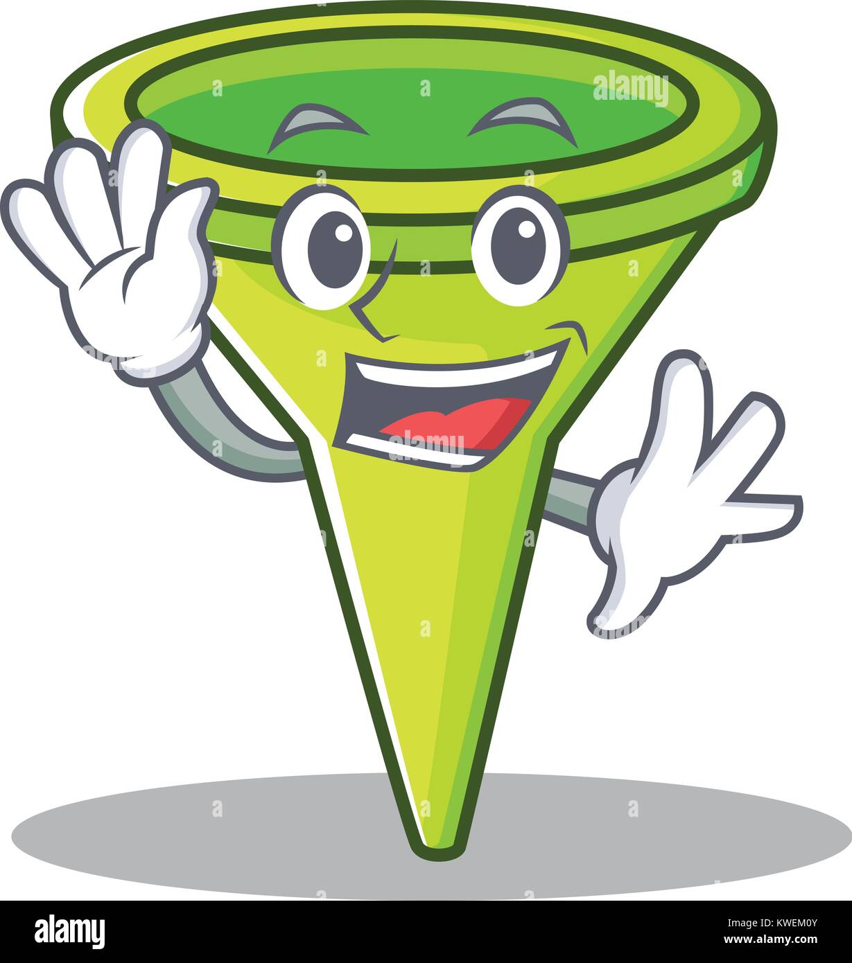 Waving funnel character cartoon style Stock Vector Image & Art - Alamy