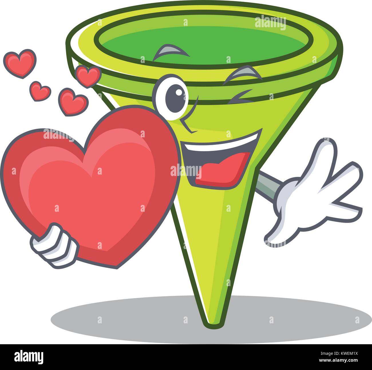 With heart funnel character cartoon style Stock Vector Image & Art - Alamy